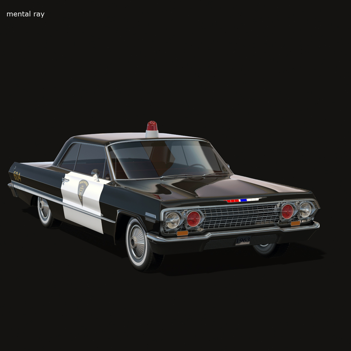 3d chevy impala 64 police car