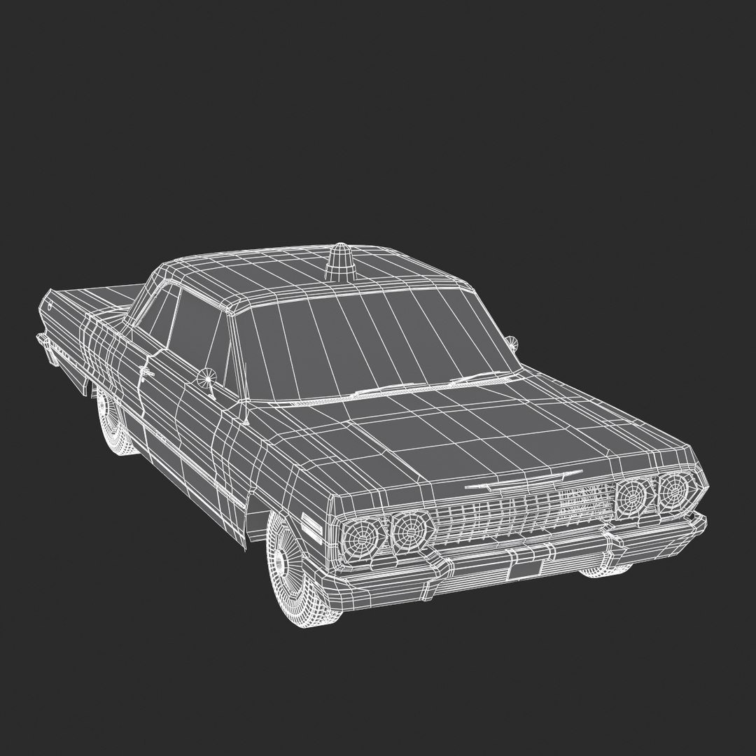 3d Chevy Impala 64 Police Car