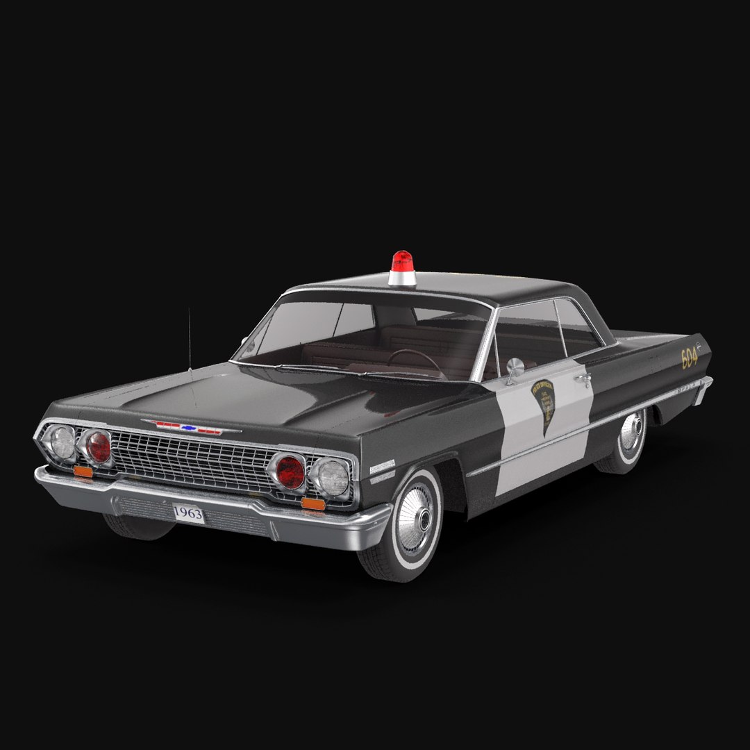 3d Chevy Impala 64 Police Car