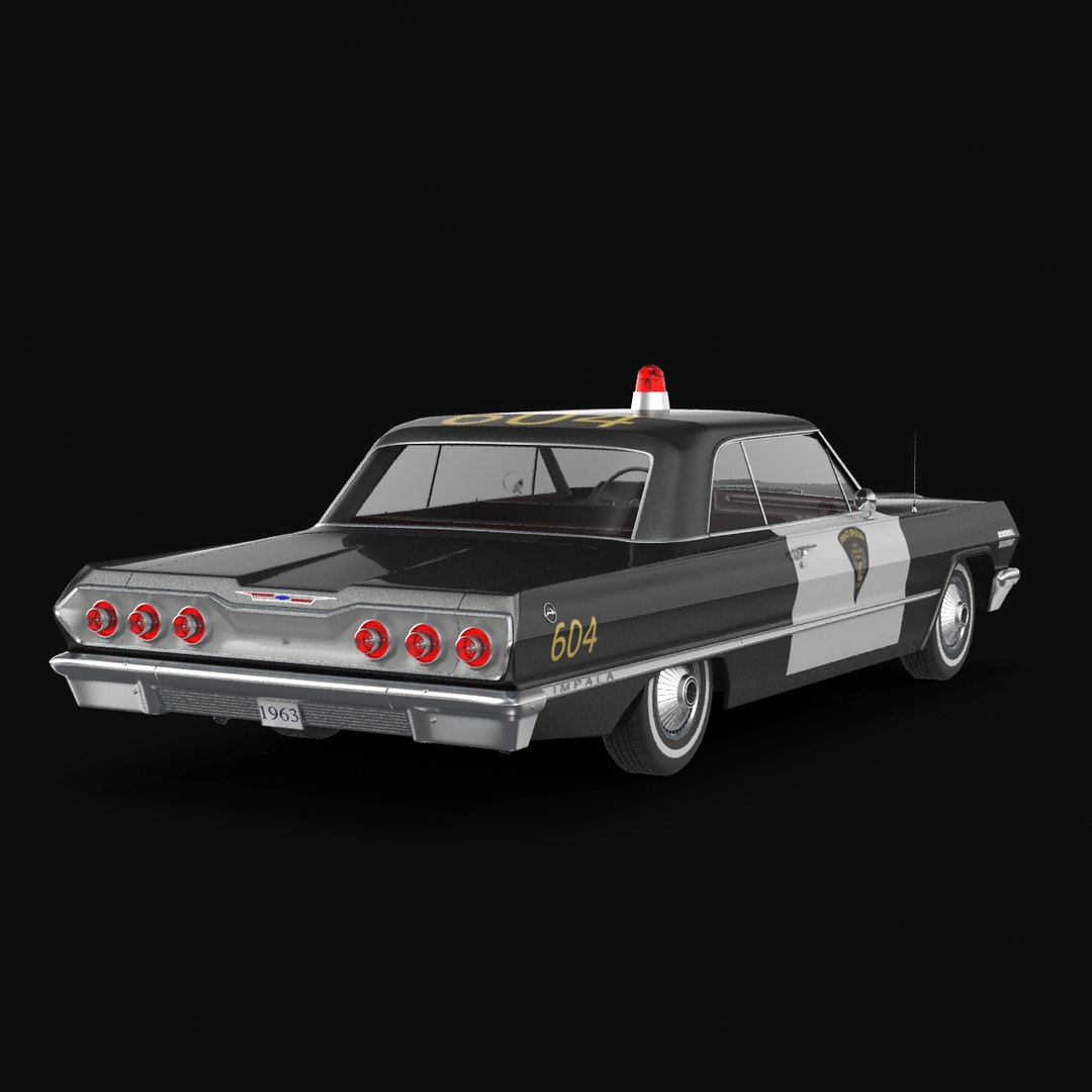 3d Chevy Impala 64 Police Car