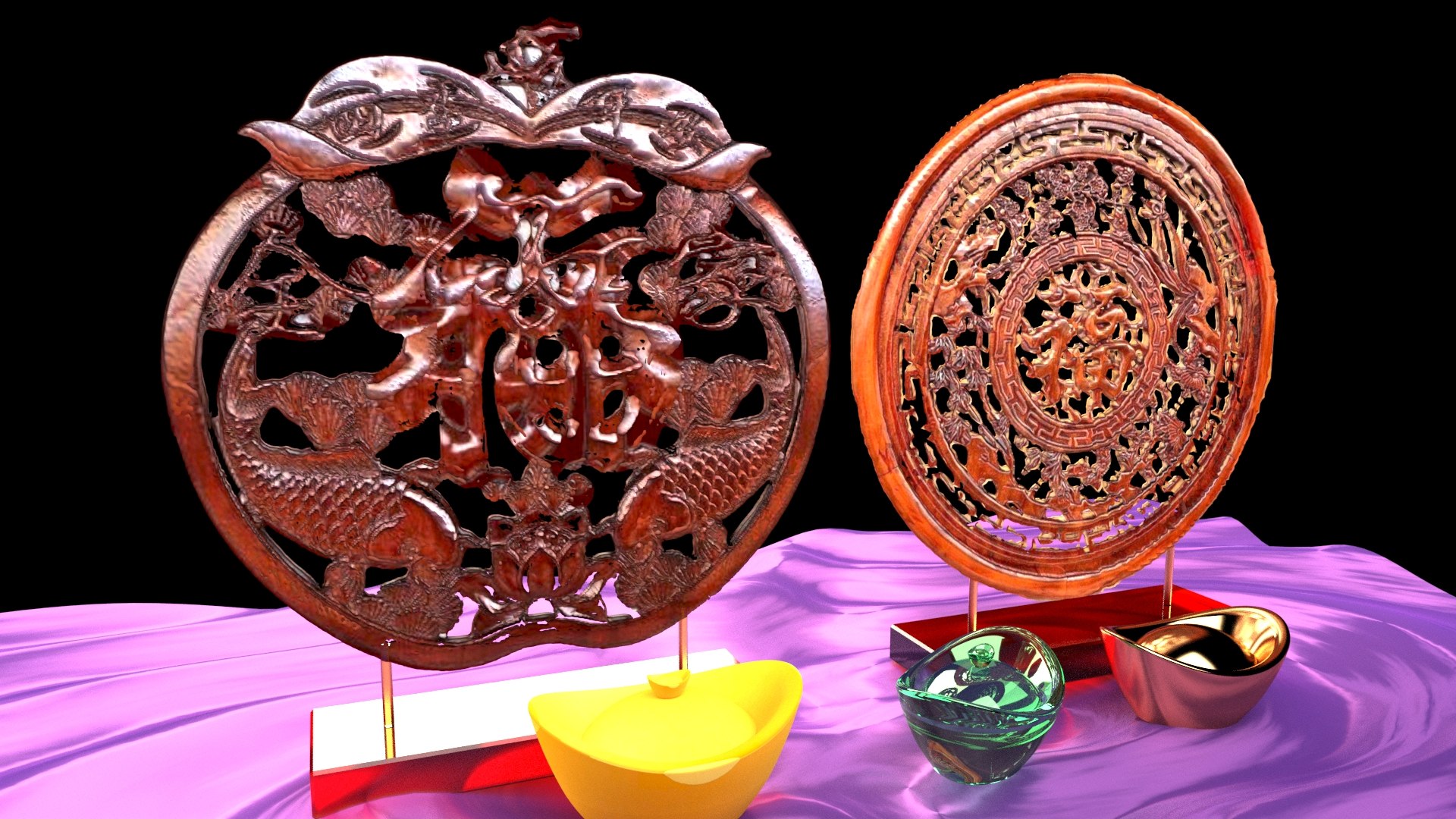 Chinese Fu Carving Pattern 3D Model - TurboSquid 2221868
