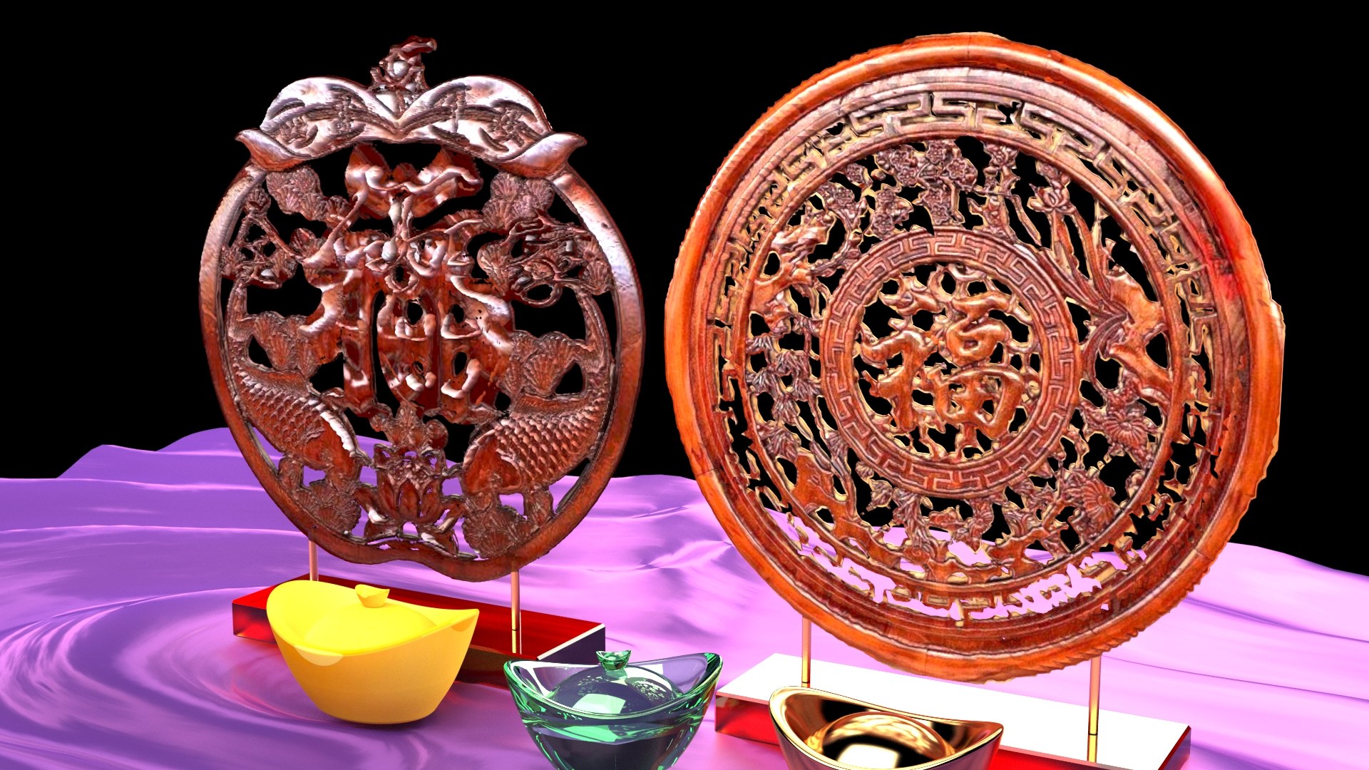 Chinese Fu Carving Pattern 3D Model - TurboSquid 2221868