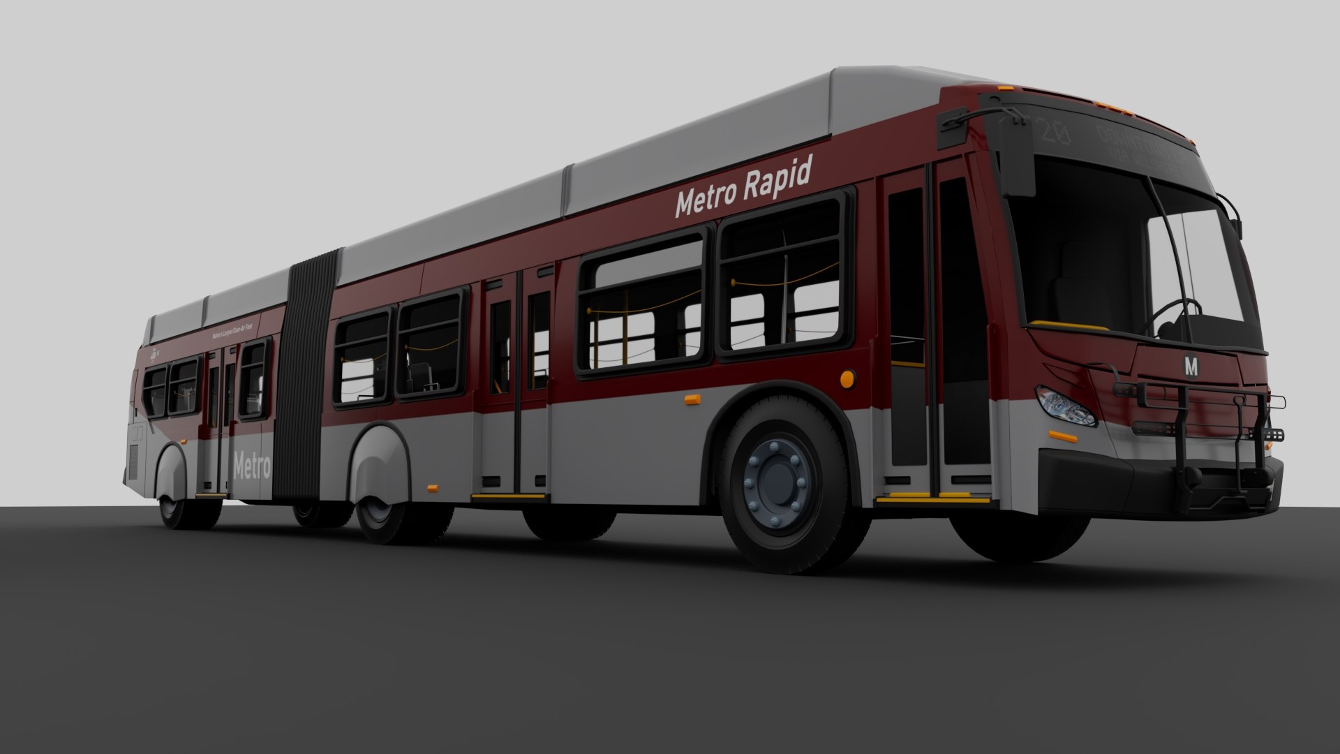 3D New Flyer XN40 Articulated Model - TurboSquid 1867173