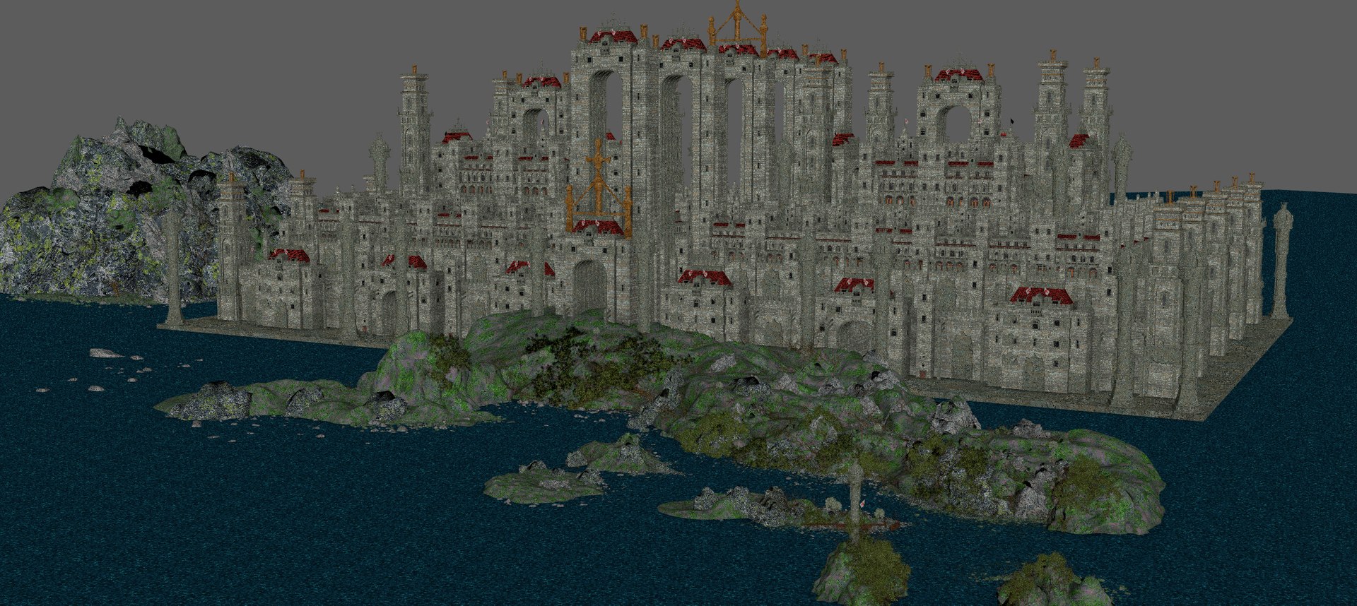 Ancient Castle City Environment 3D Model - TurboSquid 2198196