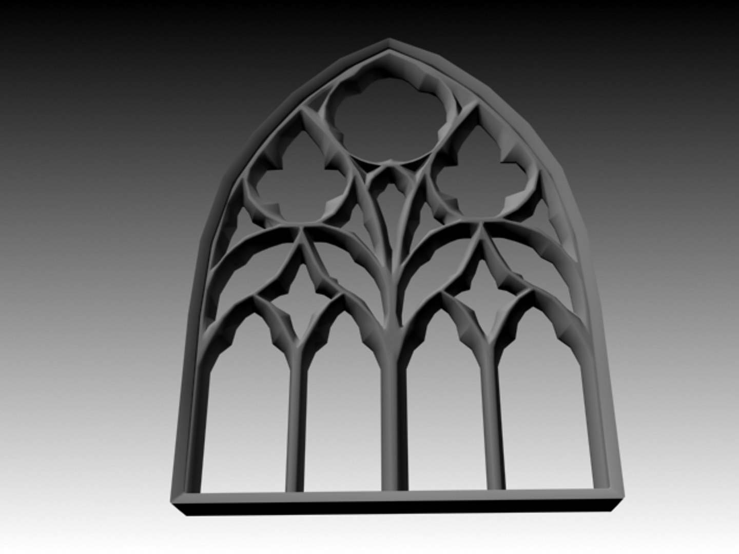 3d Gothic Window Model