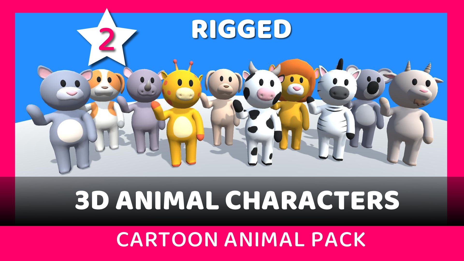 3D Model Lowpoly Animal Characters Pack - Cartoon Rigged - 2 ...