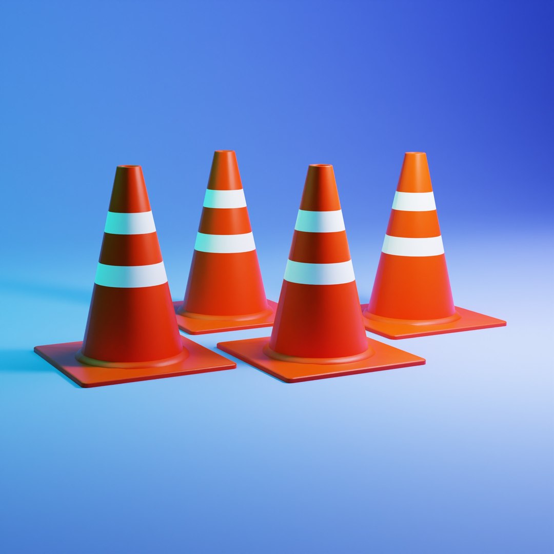 3D 3d Model Of An Orange Cone To Mark Dangerous Or Prohibited Areas ...