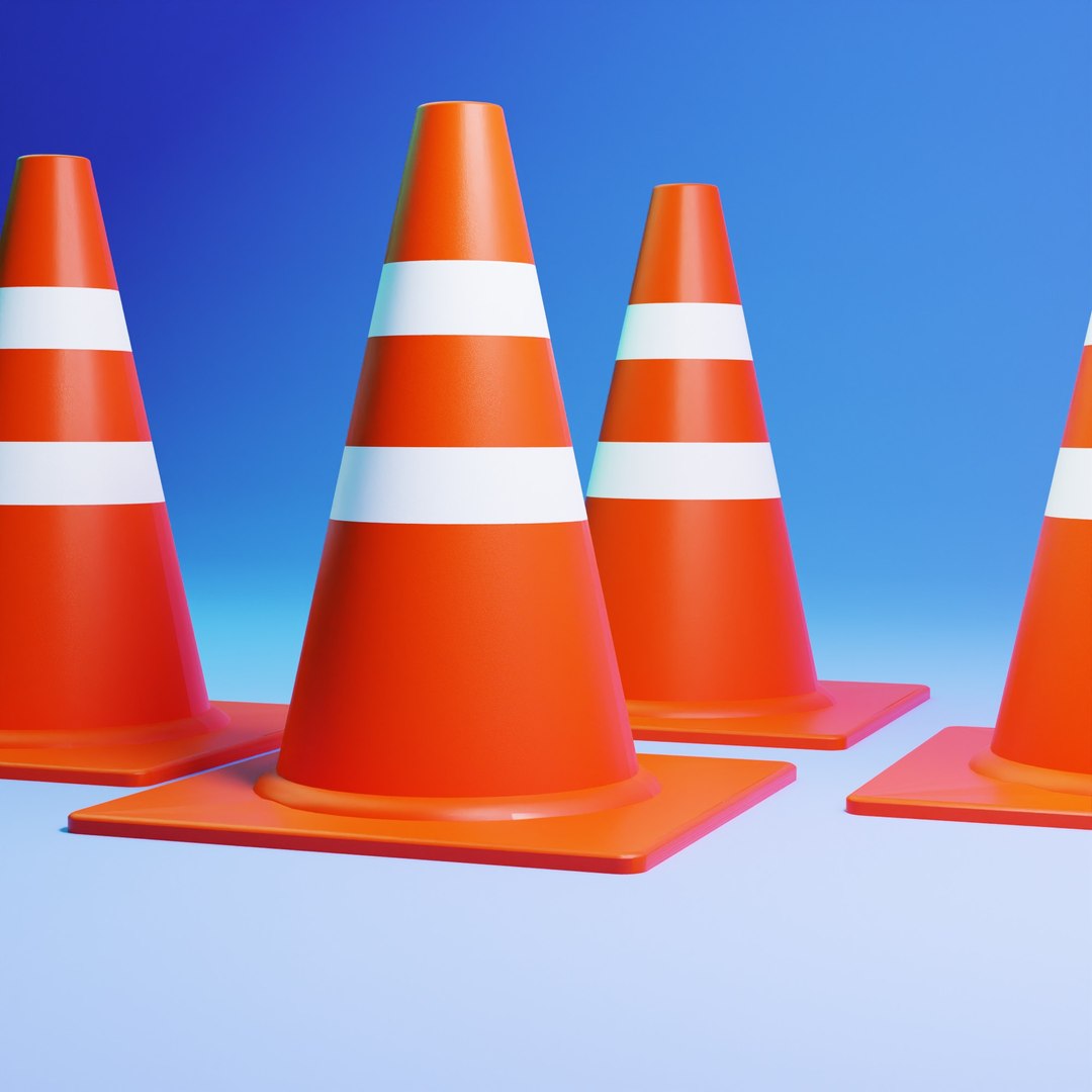 3D 3d Model Of An Orange Cone To Mark Dangerous Or Prohibited Areas ...