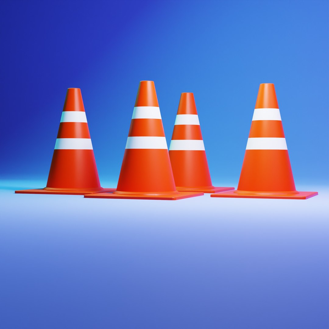 3D 3d Model Of An Orange Cone To Mark Dangerous Or Prohibited Areas ...