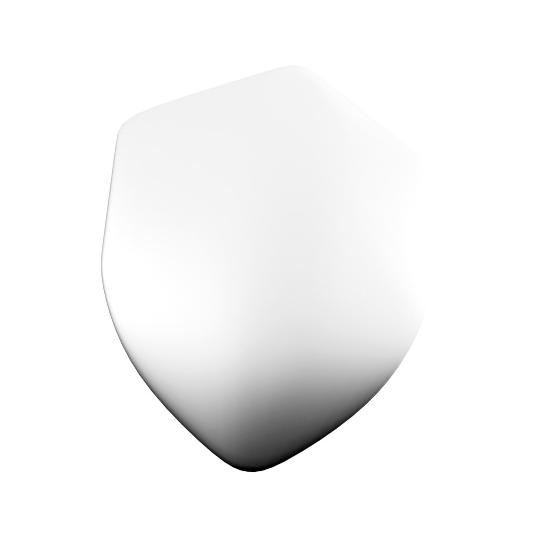 3d Whote Shield Icon 3D Model - TurboSquid 2075325