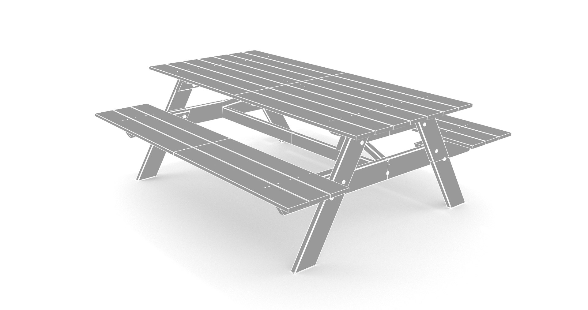 Picnic Bench 3D Model - TurboSquid 2087966