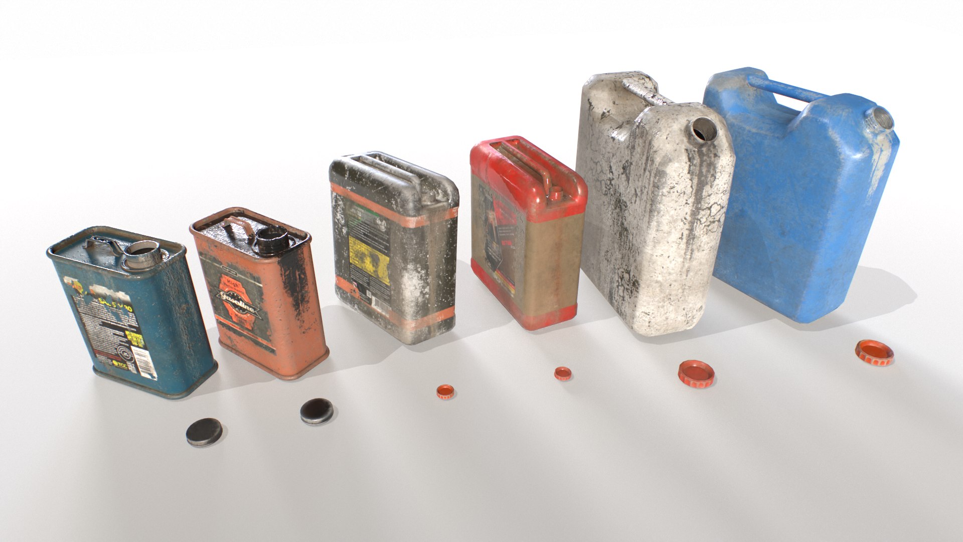 3D Model Oil And Water Cans - TurboSquid 1984767