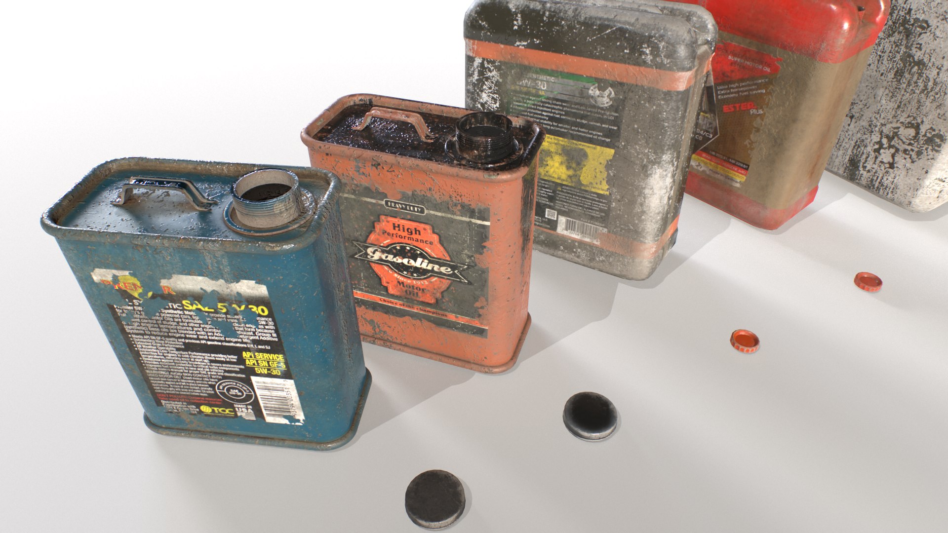 3D Model Oil And Water Cans - TurboSquid 1984767