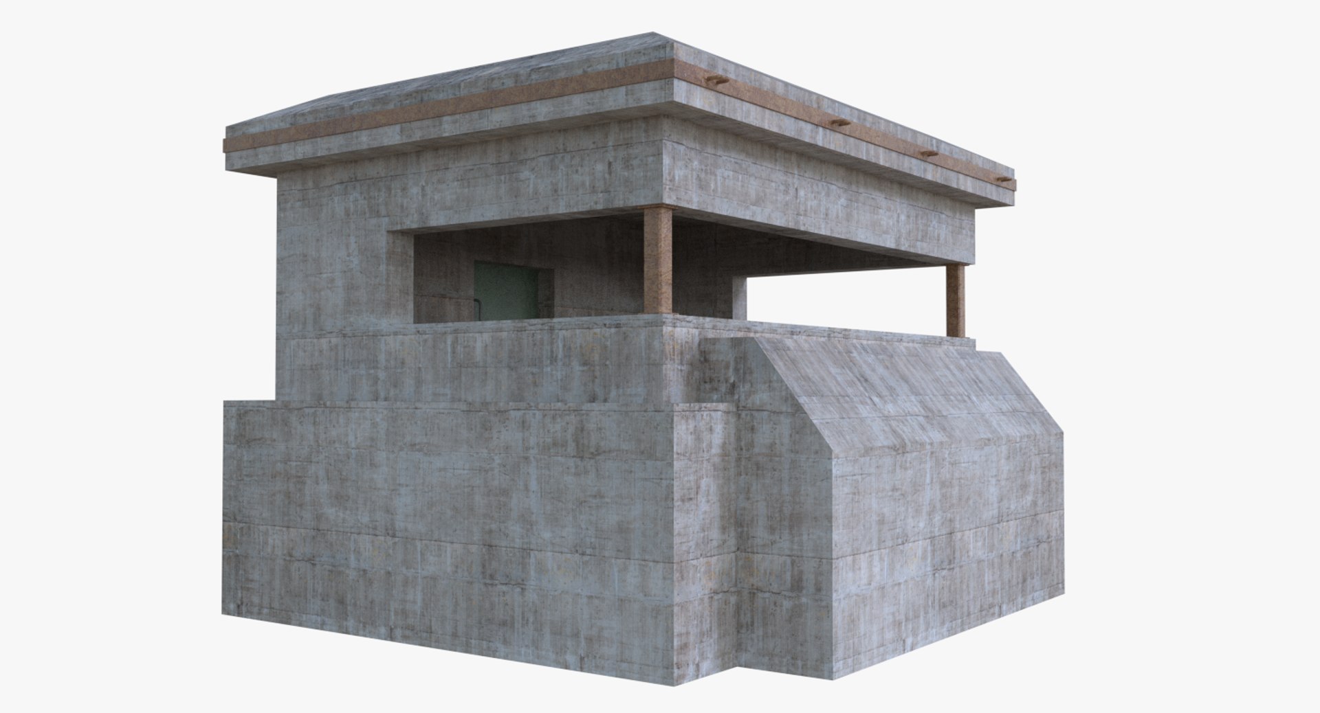 Bunker Blender Post 3d Model
