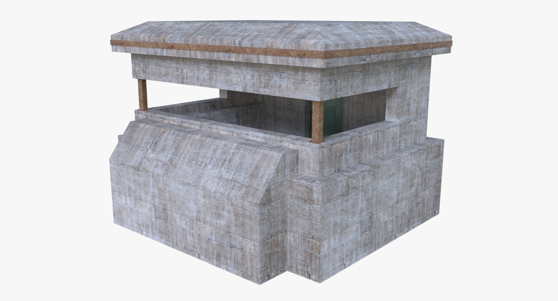Bunker Blender Post 3d Model