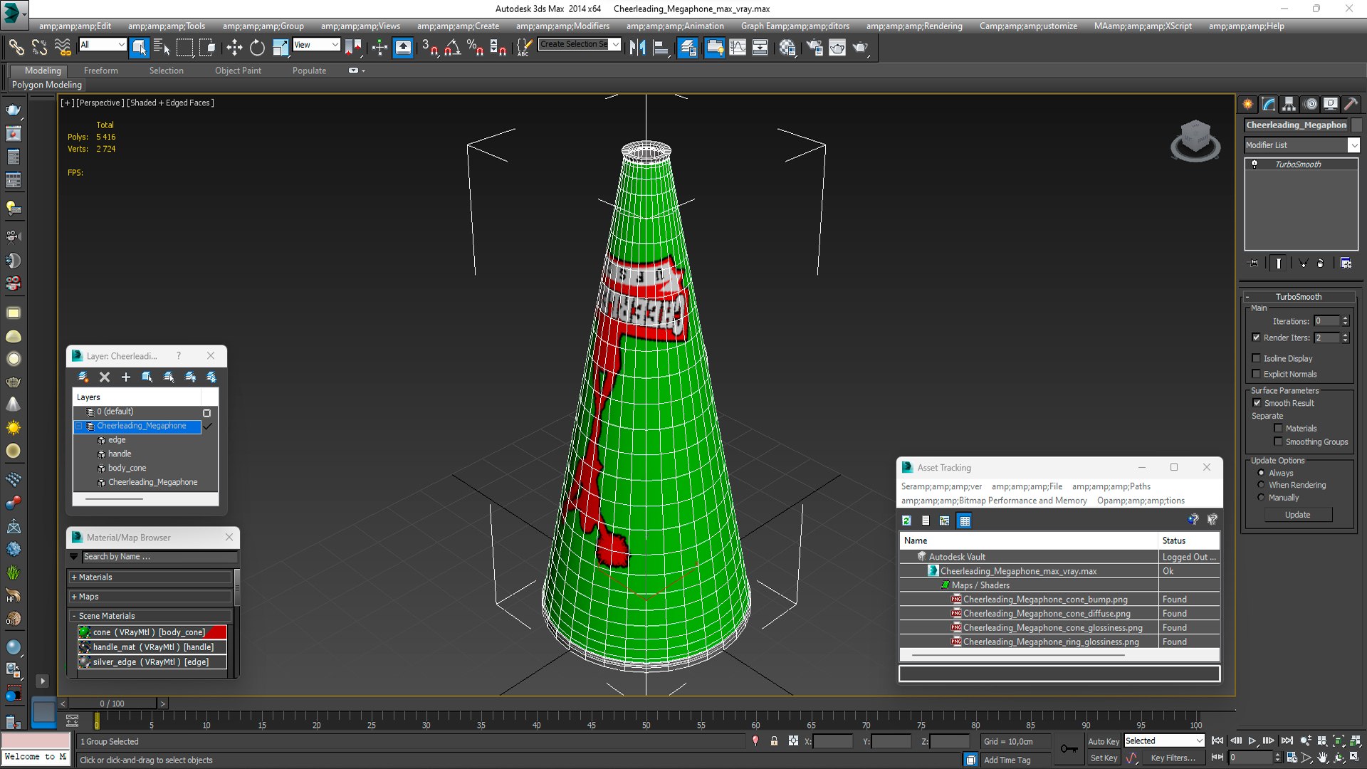 3D Cheerleading Megaphone Model - TurboSquid 2168245