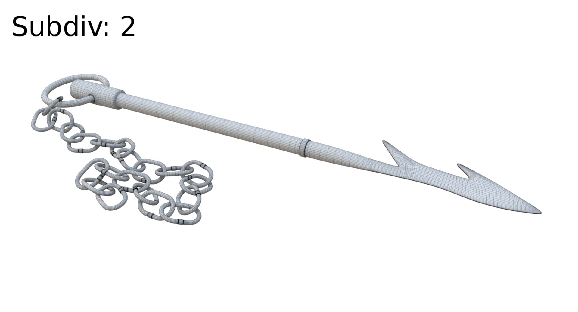 3d subdivision harpoon model