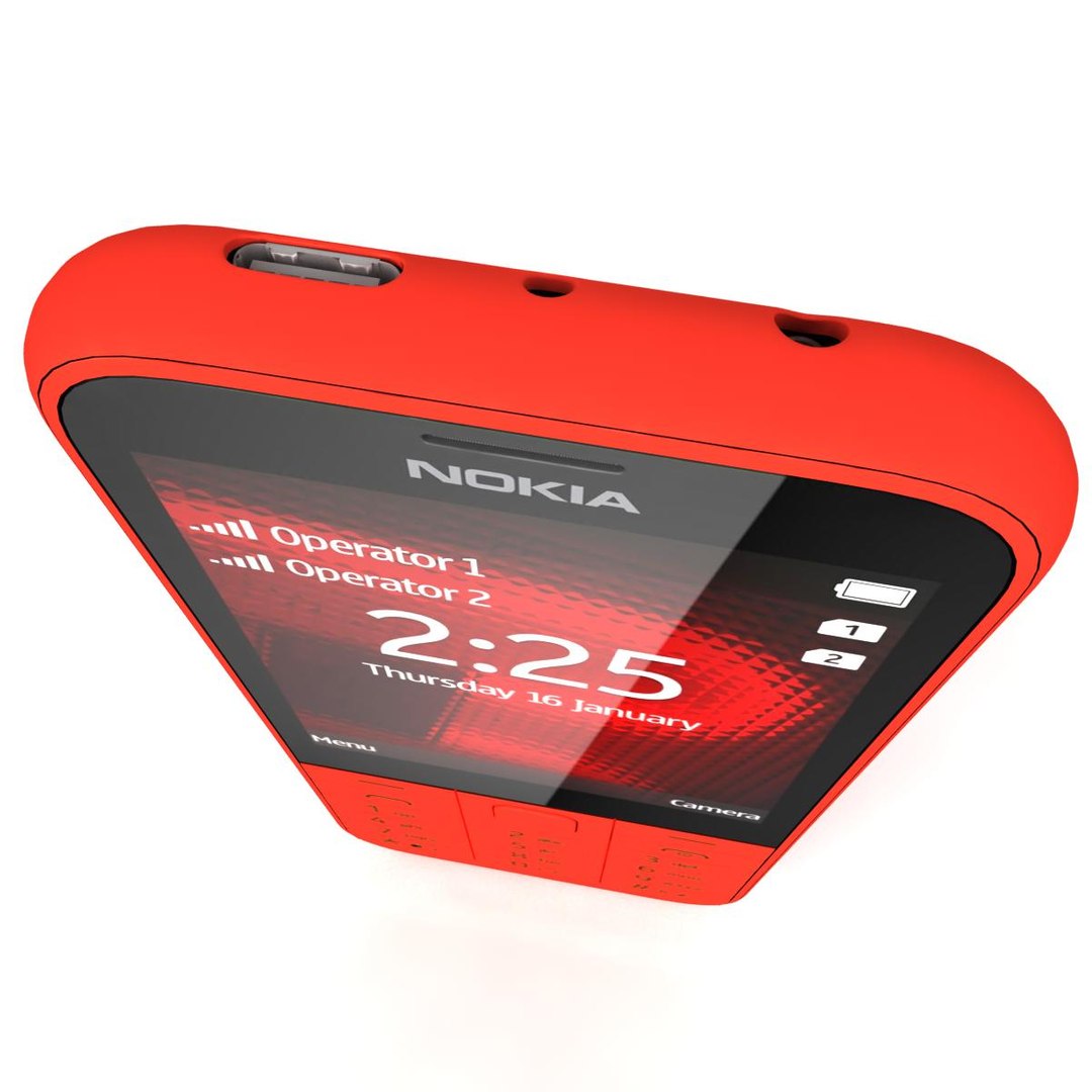 3d Nokia 225 Red Model