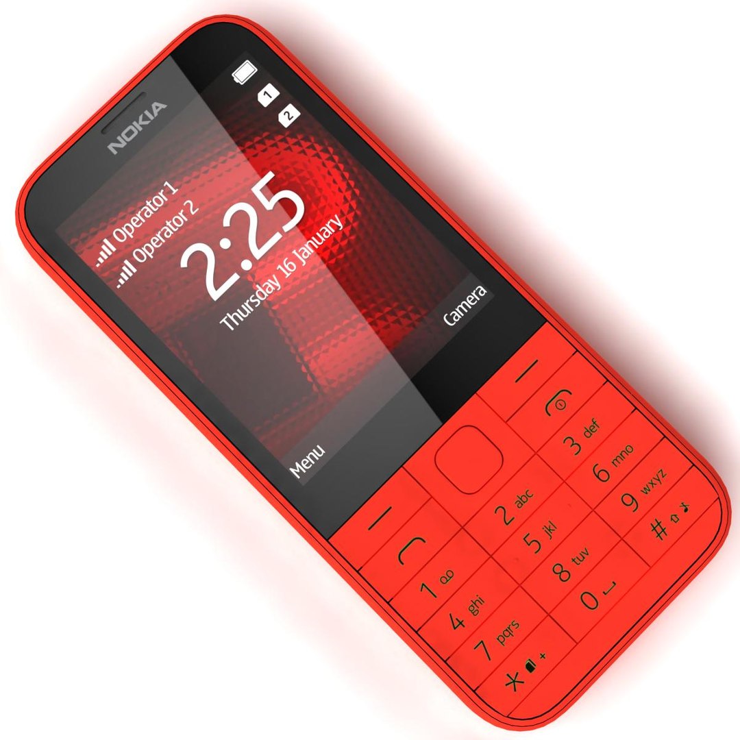 3d Nokia 225 Red Model