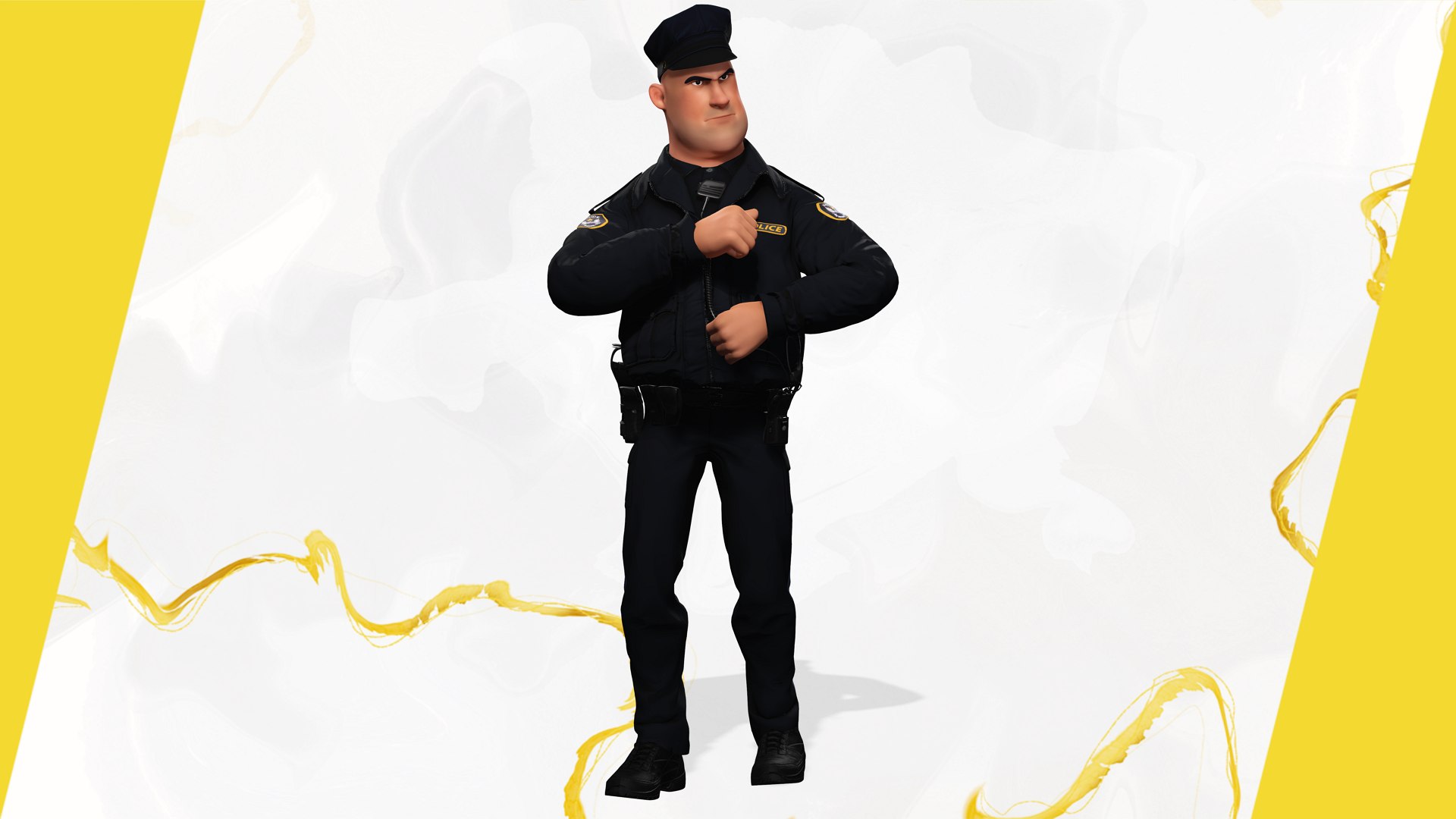 3D Rigged Police Officer Toon Character Toon Cop - TurboSquid 2353404
