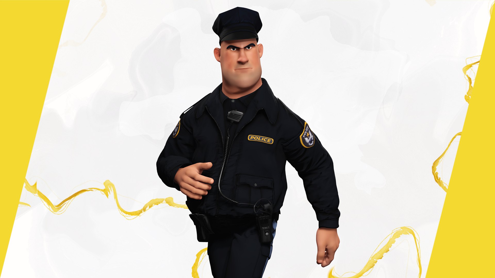3D Rigged Police Officer Toon Character Toon Cop - TurboSquid 2353404