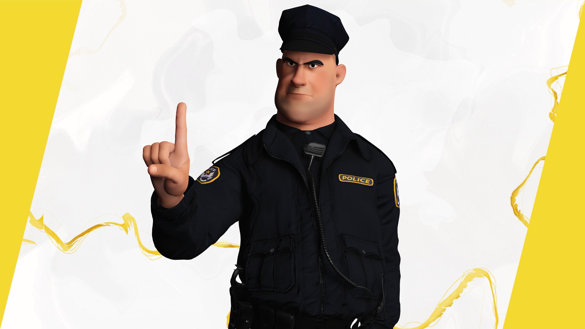 3D Rigged Police Officer Toon Character Toon Cop - TurboSquid 2353404