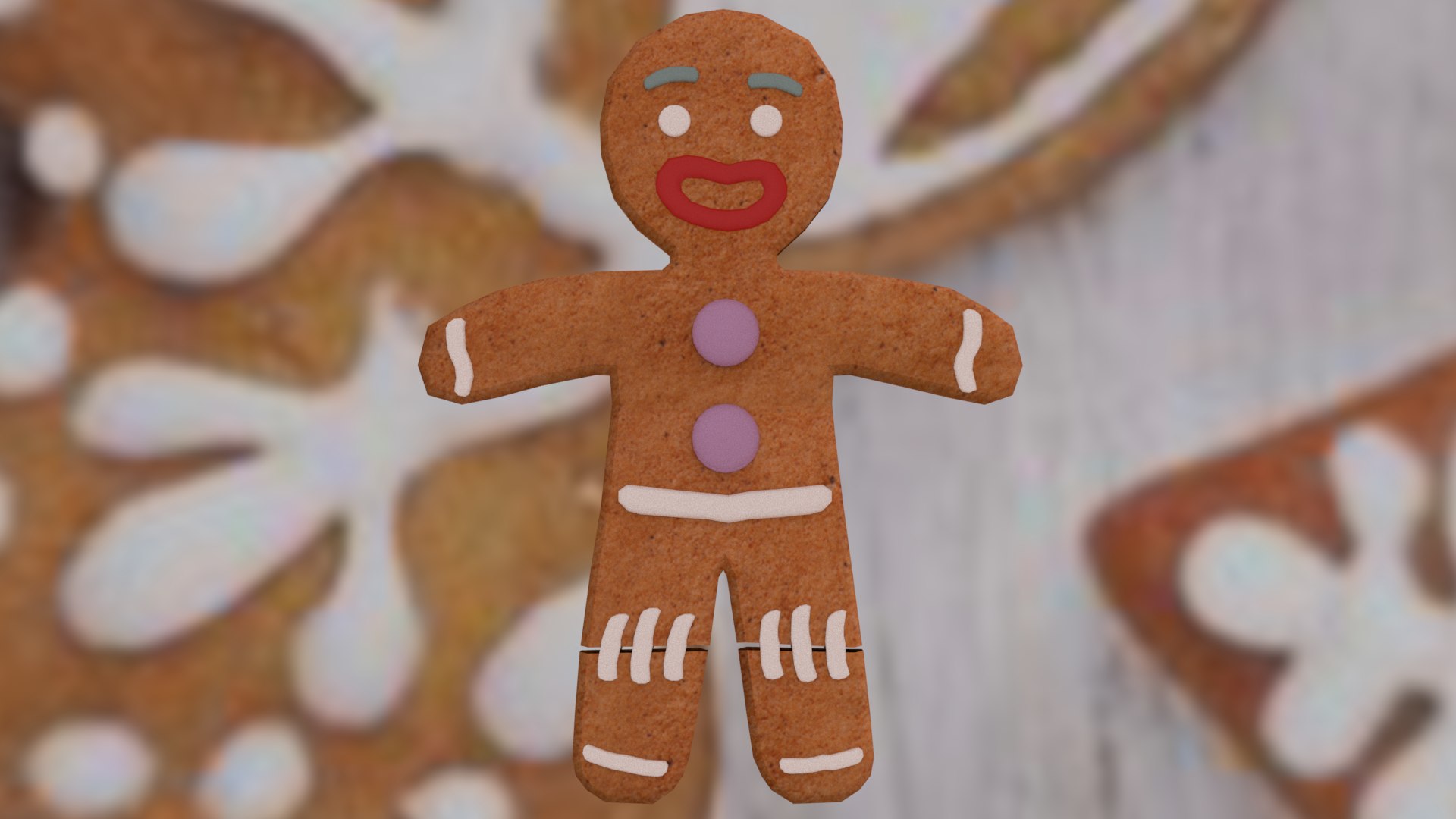 Gingerbread man broken legs Cookie 3D model - TurboSquid 1983369