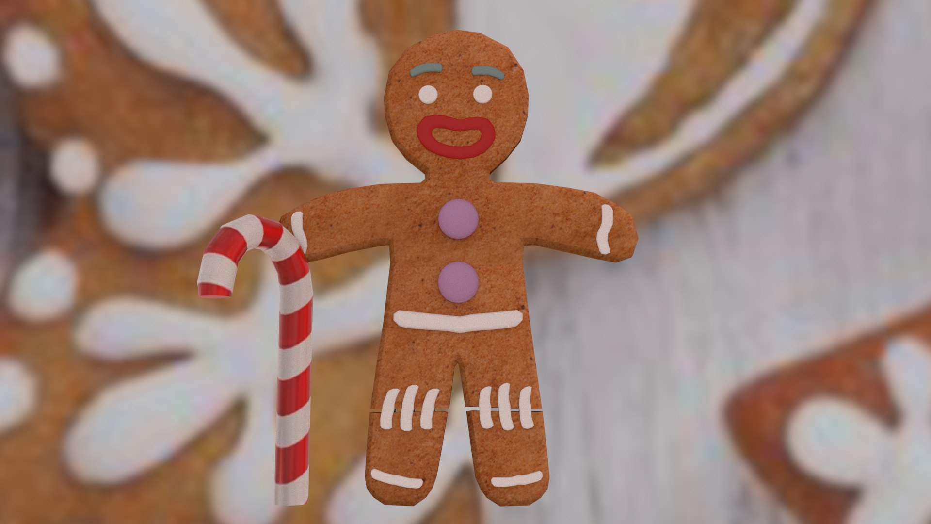 Gingerbread man broken legs Cookie 3D model - TurboSquid 1983369
