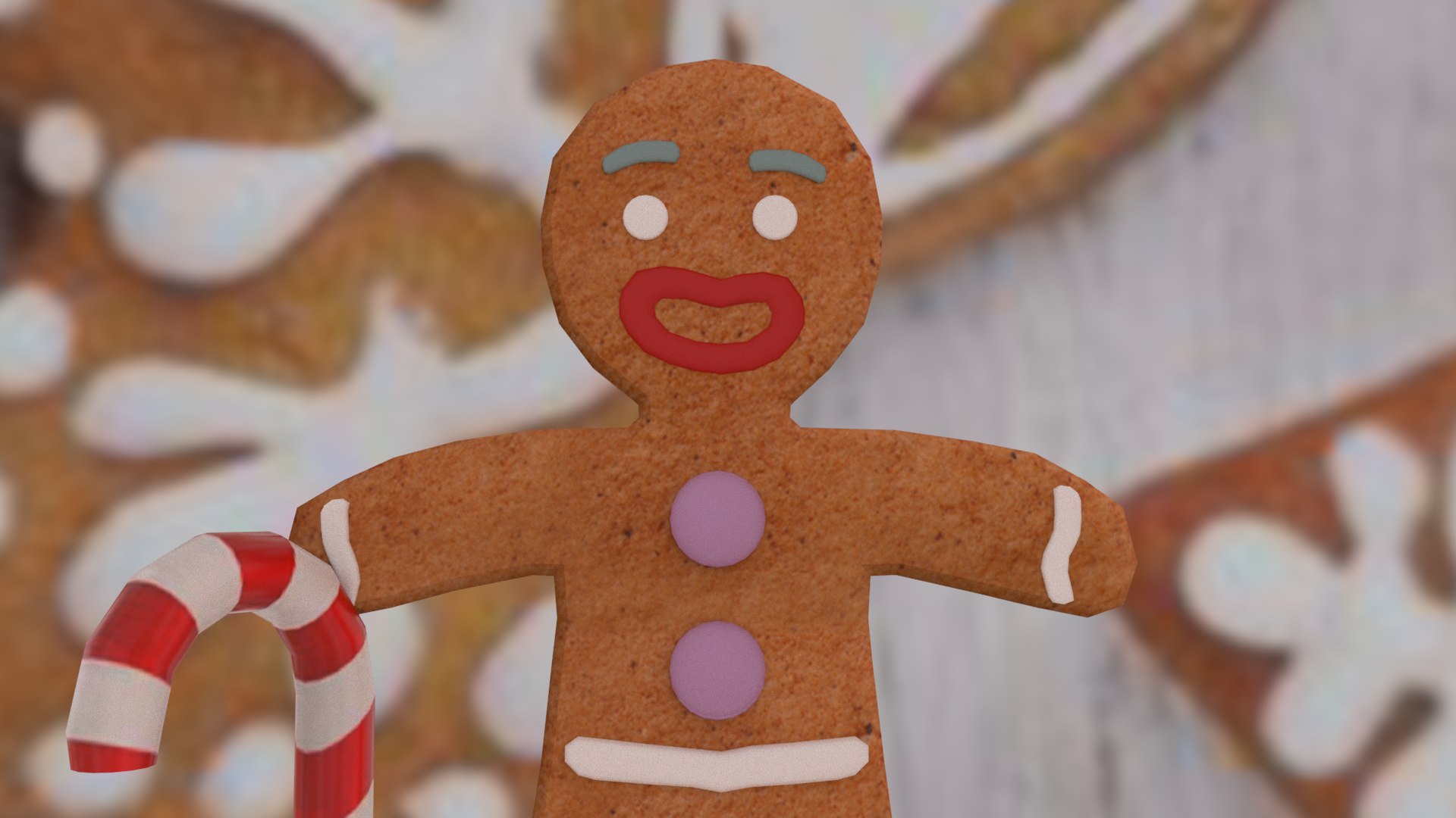 Gingerbread man broken legs Cookie 3D model - TurboSquid 1983369