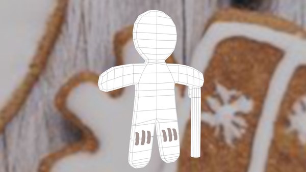 Gingerbread man broken legs Cookie 3D model - TurboSquid 1983369