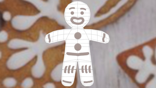 Gingerbread man broken legs Cookie 3D model - TurboSquid 1983369