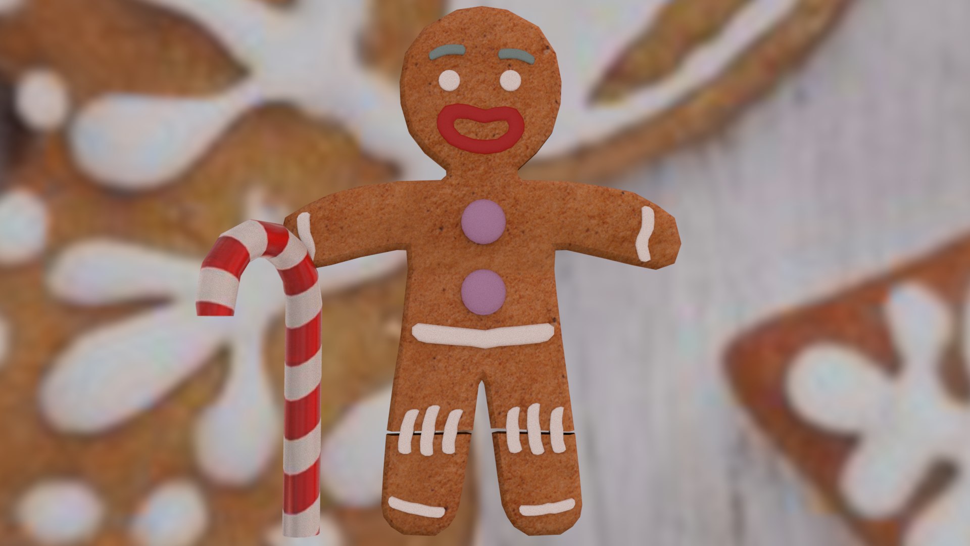 Gingerbread man broken legs Cookie 3D model - TurboSquid 1983369