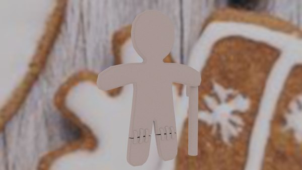 Gingerbread man broken legs Cookie 3D model - TurboSquid 1983369