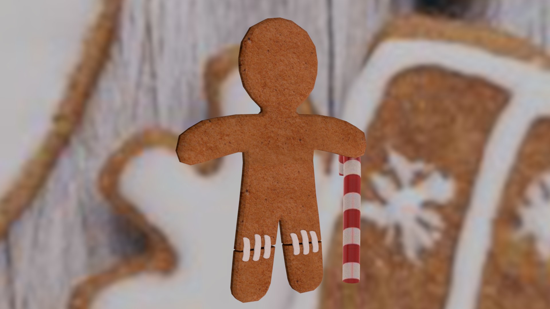 Gingerbread man broken legs Cookie 3D model - TurboSquid 1983369