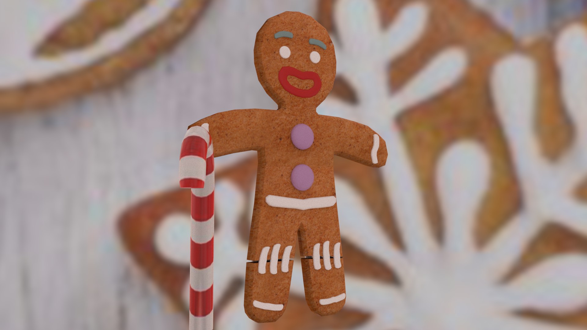 Gingerbread man broken legs Cookie 3D model - TurboSquid 1983369