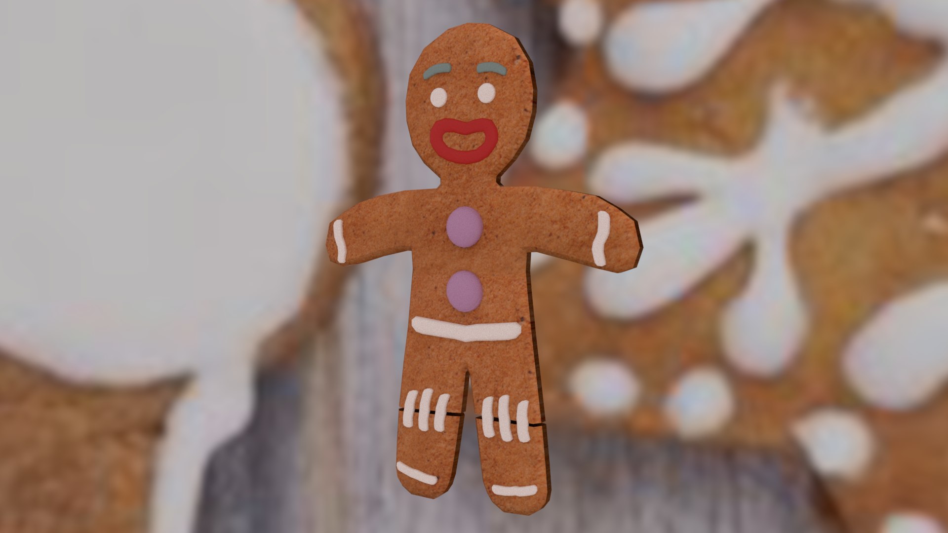 Gingerbread man broken legs Cookie 3D model - TurboSquid 1983369