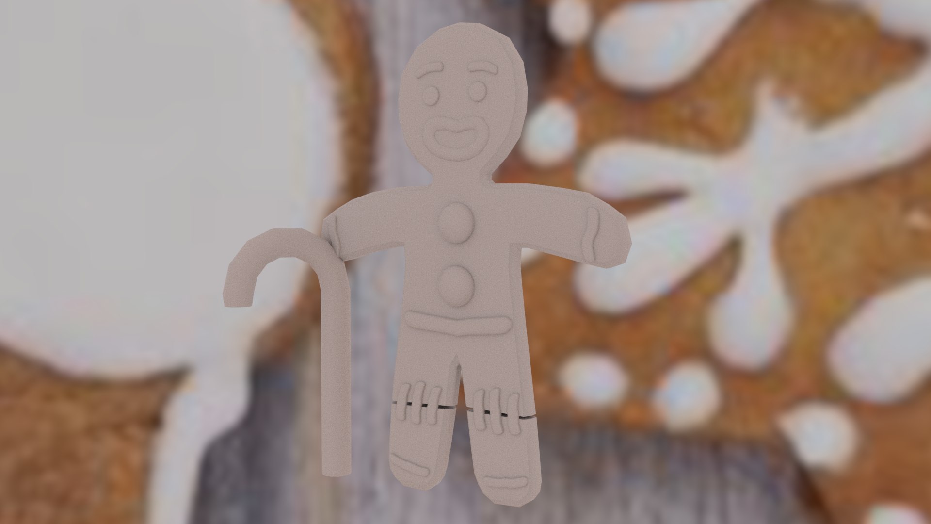 Gingerbread man broken legs Cookie 3D model - TurboSquid 1983369