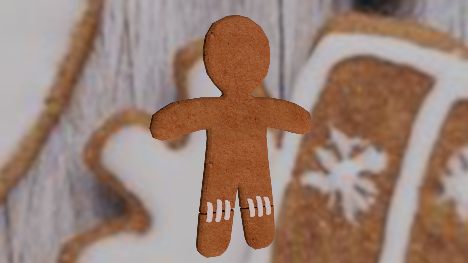 Gingerbread man broken legs Cookie 3D model - TurboSquid 1983369