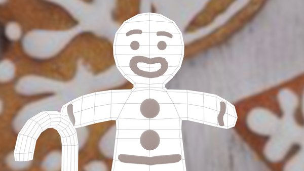 Gingerbread man broken legs Cookie 3D model - TurboSquid 1983369