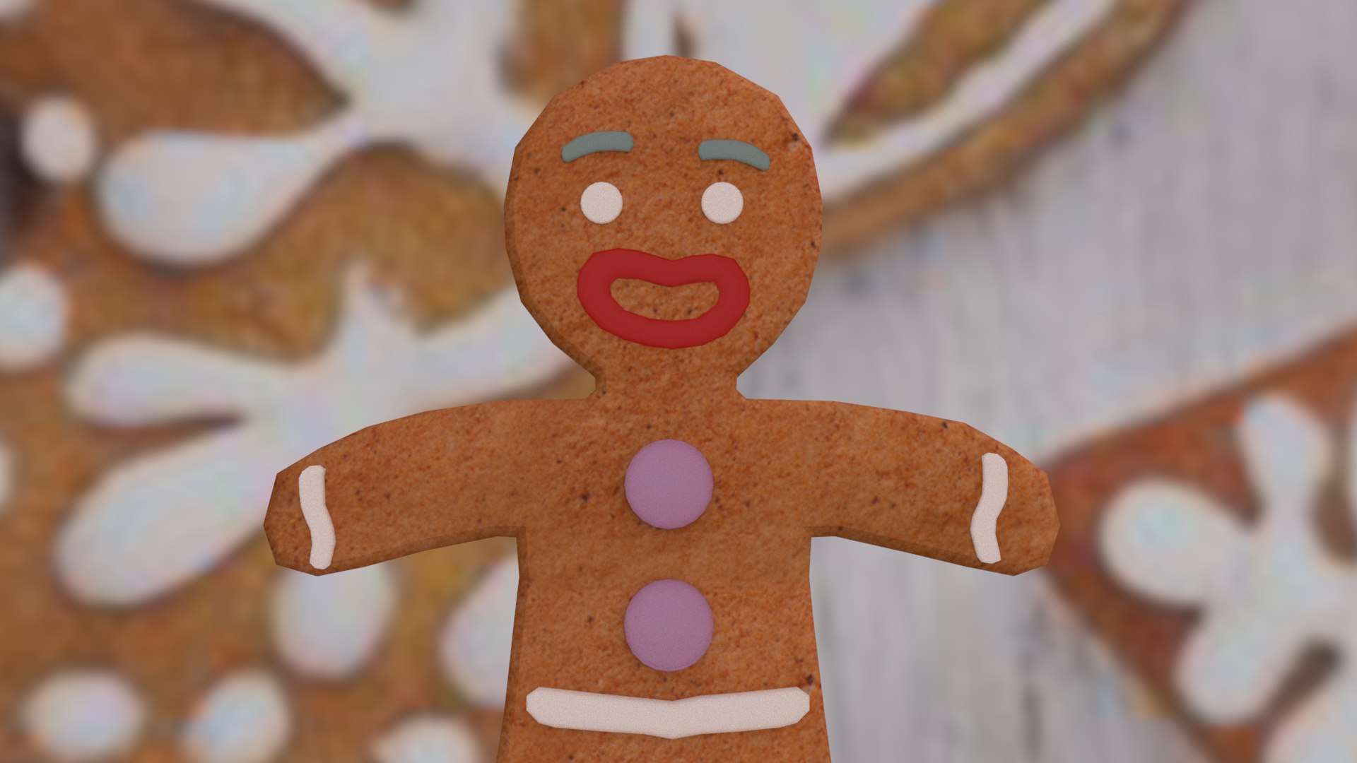 Gingerbread man broken legs Cookie 3D model - TurboSquid 1983369
