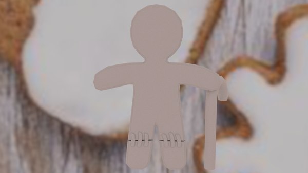 Gingerbread man broken legs Cookie 3D model - TurboSquid 1983369