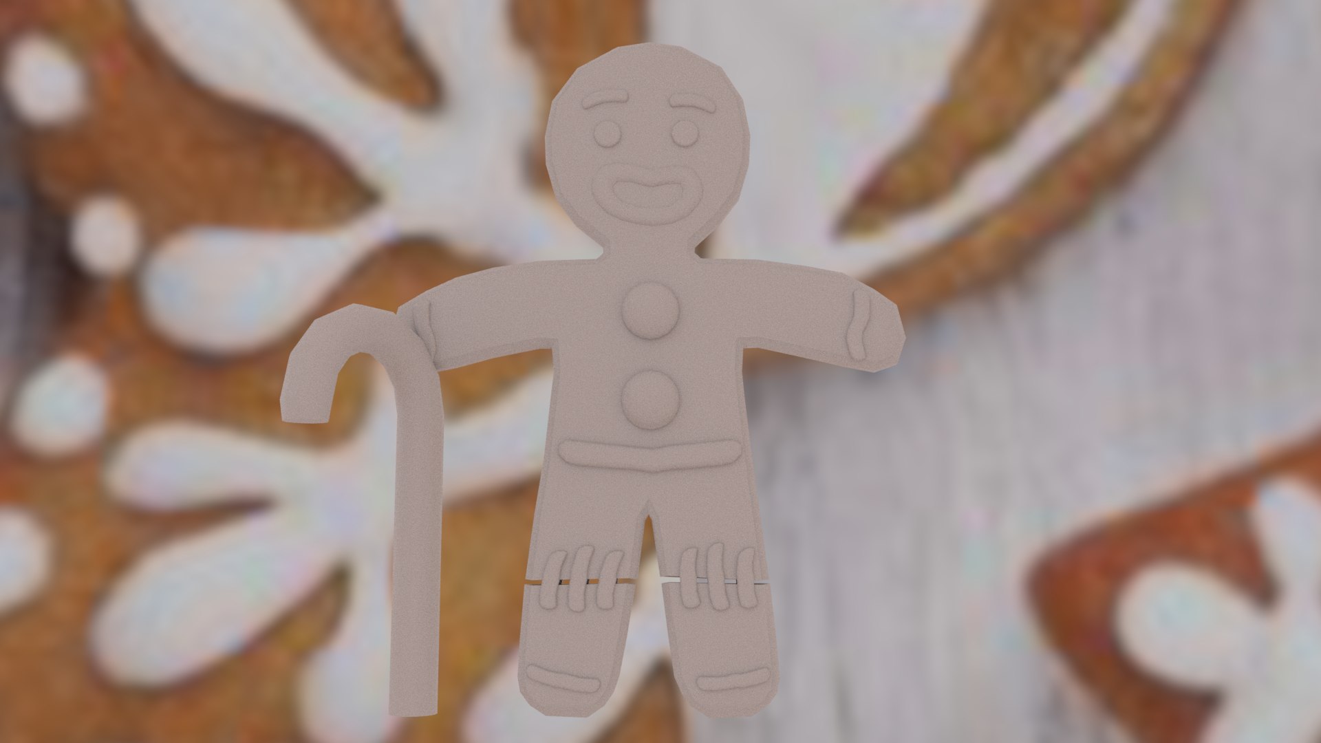 Gingerbread man broken legs Cookie 3D model - TurboSquid 1983369