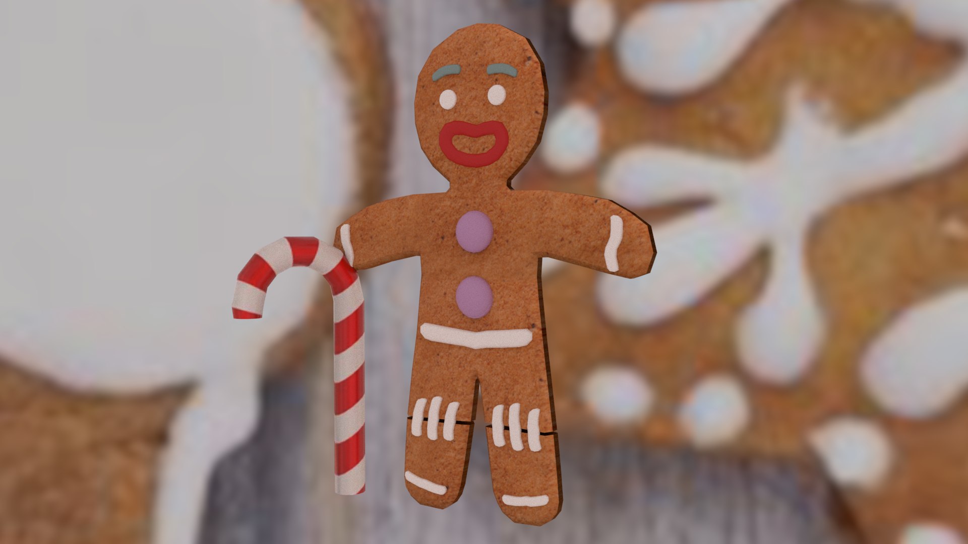 Gingerbread man broken legs Cookie 3D model - TurboSquid 1983369