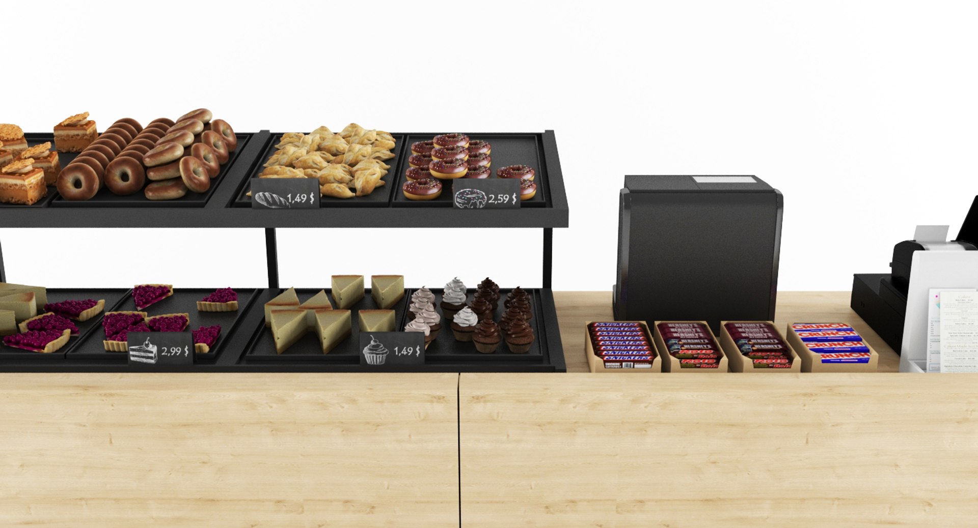 3d Bakery Case Display Model