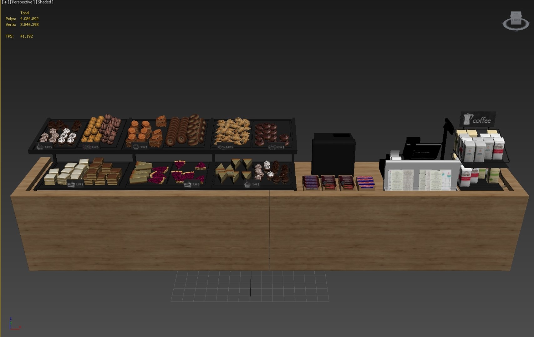 3d Bakery Case Display Model