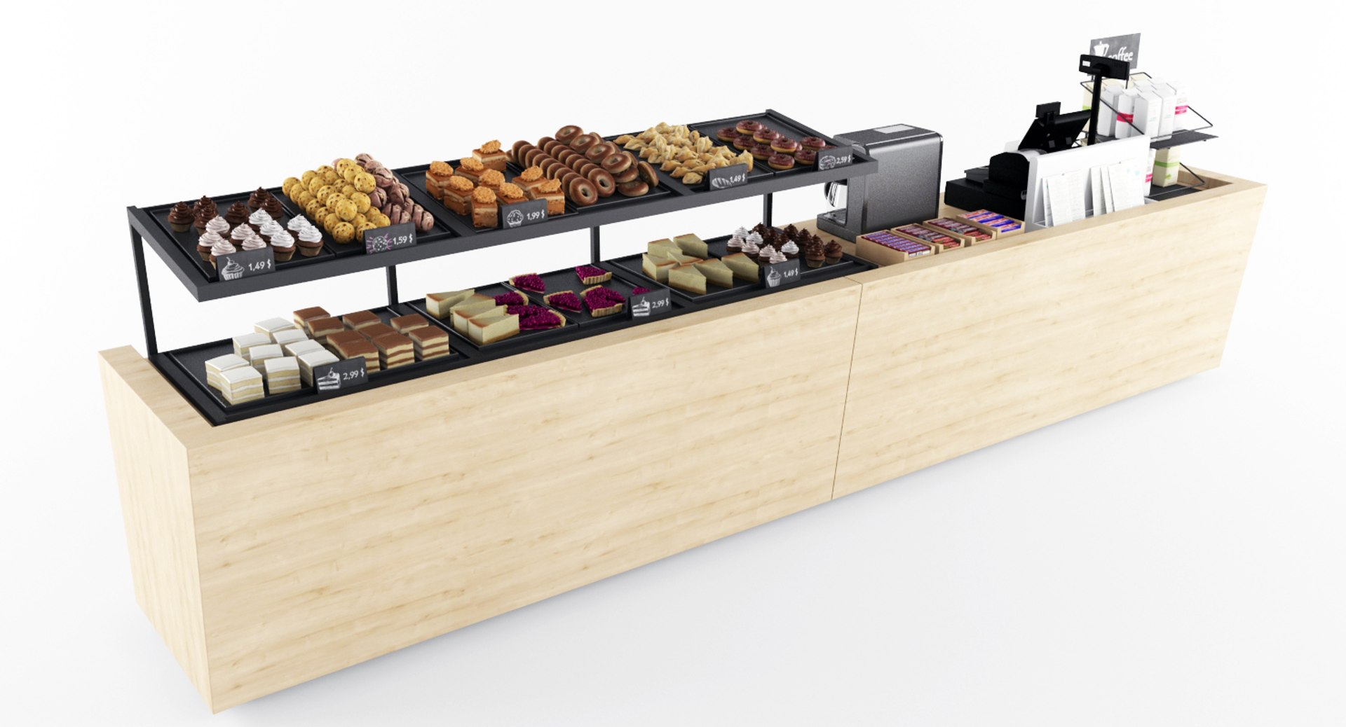 3d Bakery Case Display Model