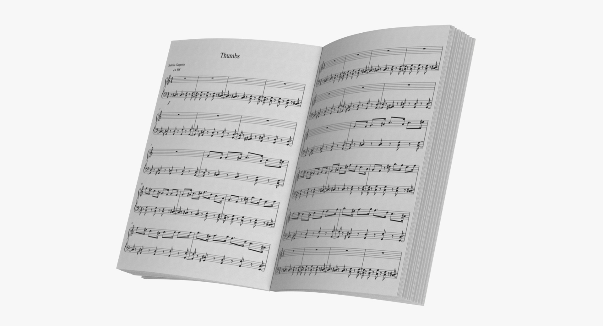 Music Notes Book 3D - TurboSquid 1212130