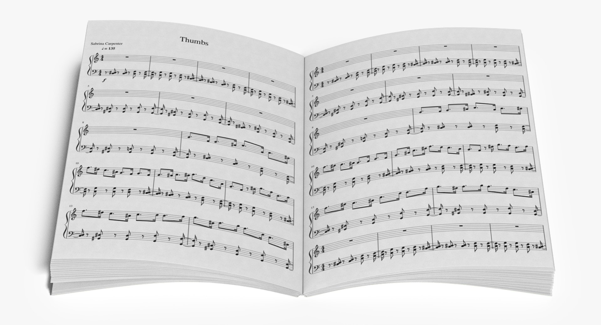 Music Notes Book 3D - TurboSquid 1212130