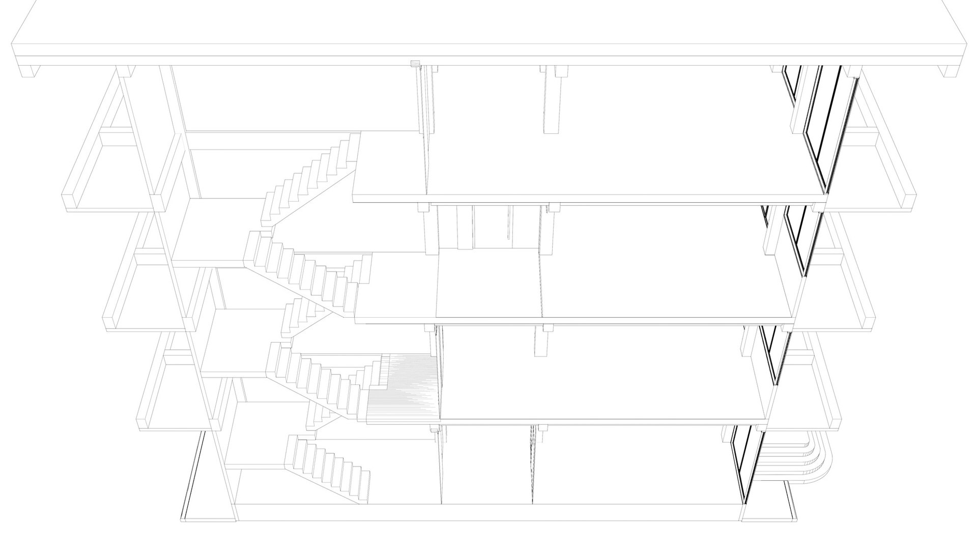 Office Building In Section Cut 24ZZ35 3D Model - TurboSquid 2313472