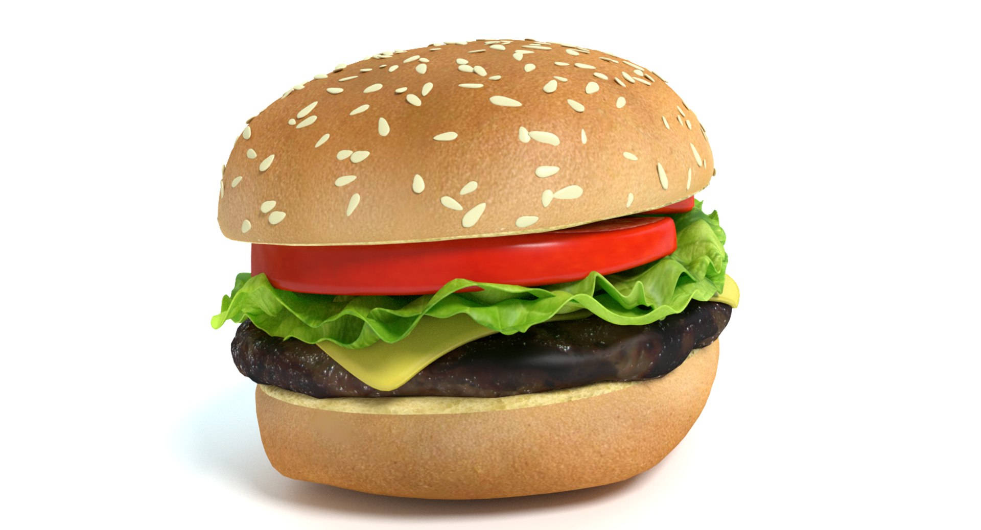 3d Model Cheeseburger Burger Cheese